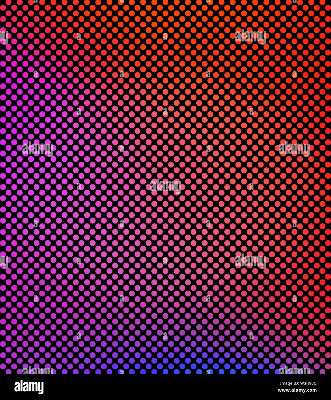 Pink and red gradient abstract circles in diagonal straight rows on ...