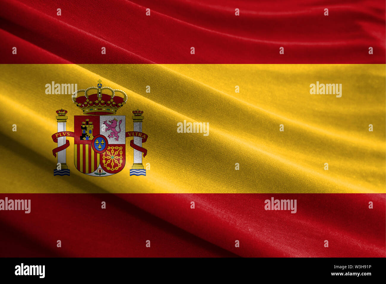 Realistic flag of Spain on the wavy surface of fabric Stock Photo - Alamy