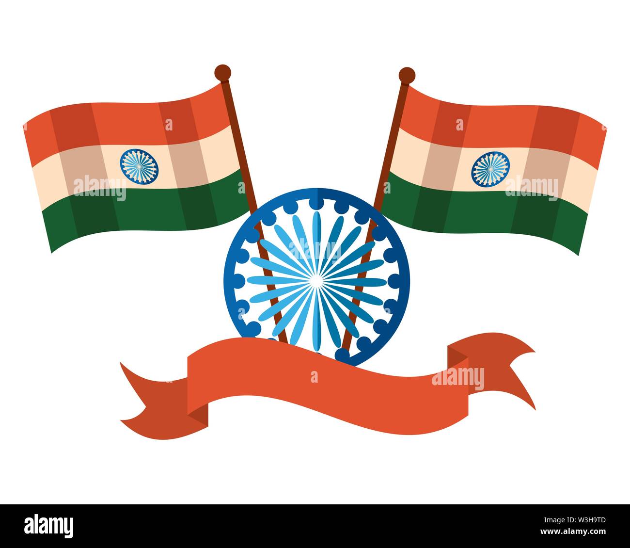 indian flags with ashoka chakra independence day Stock Vector Image ...
