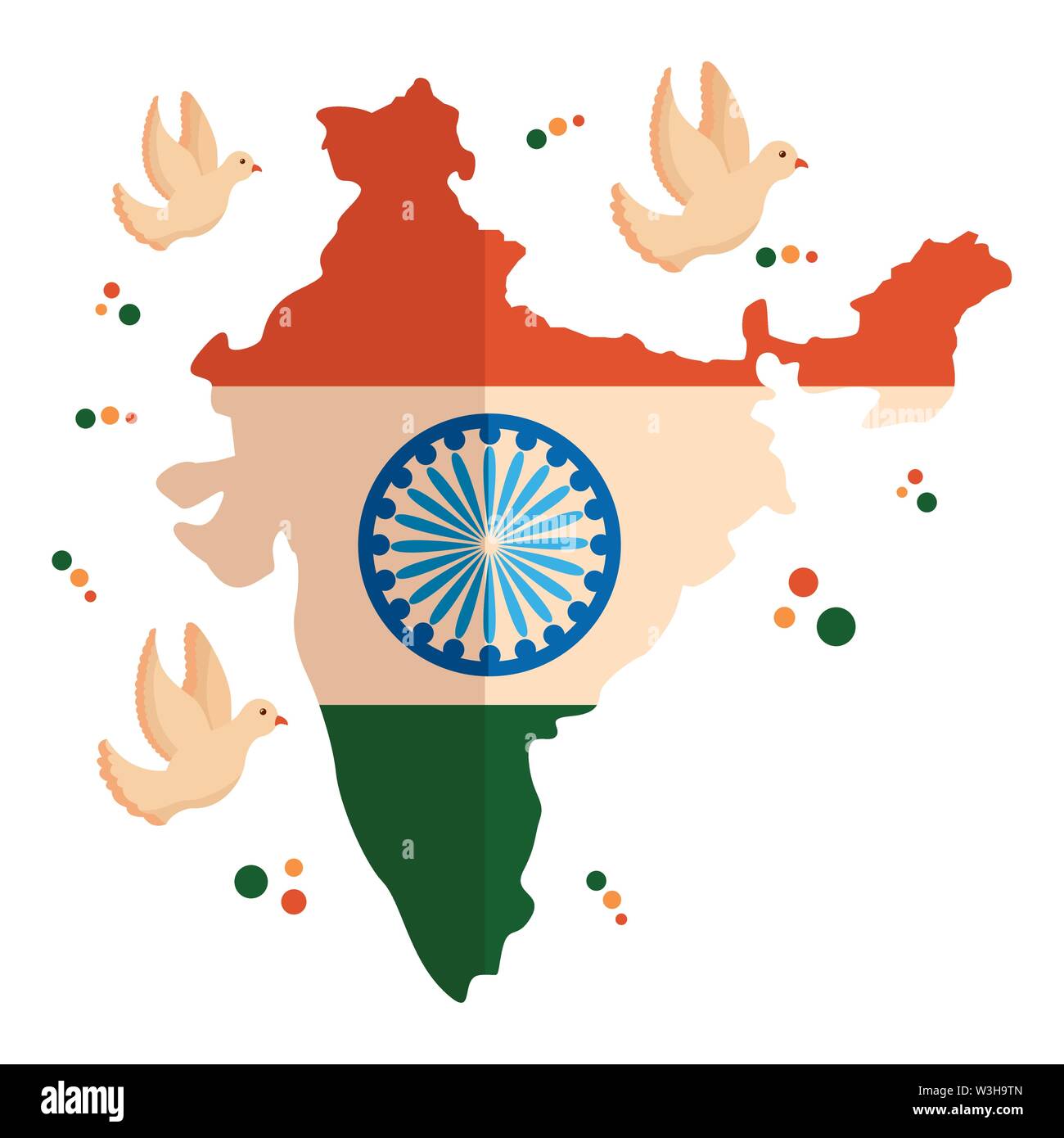 indian flags with map and ashoka chakra Stock Vector Image & Art - Alamy