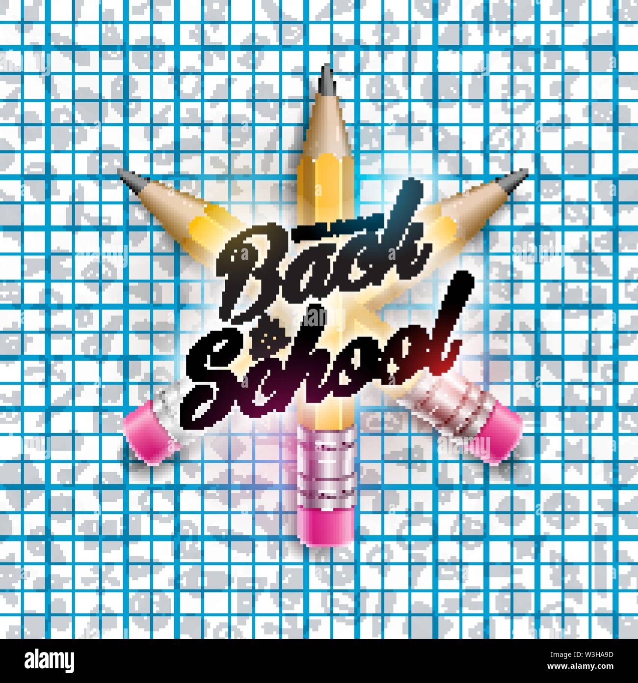Back to school design with colorful pencil and ltypography letter on ...