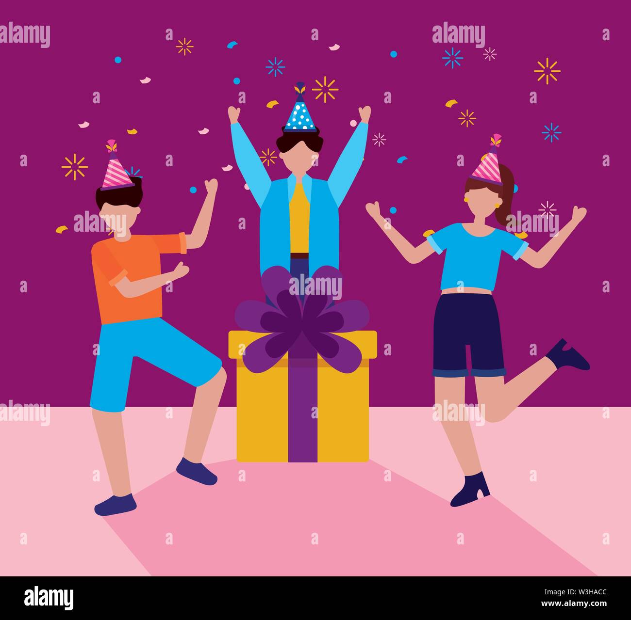happy birthday people flat design Stock Vector Image & Art - Alamy