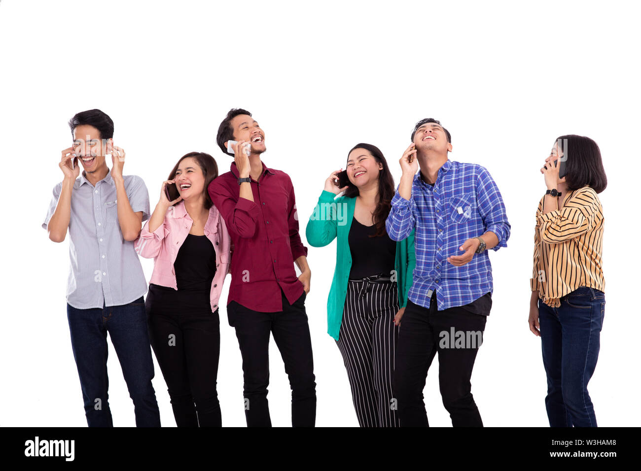 best friend call with handphone a cell phone individually Stock Photo ...