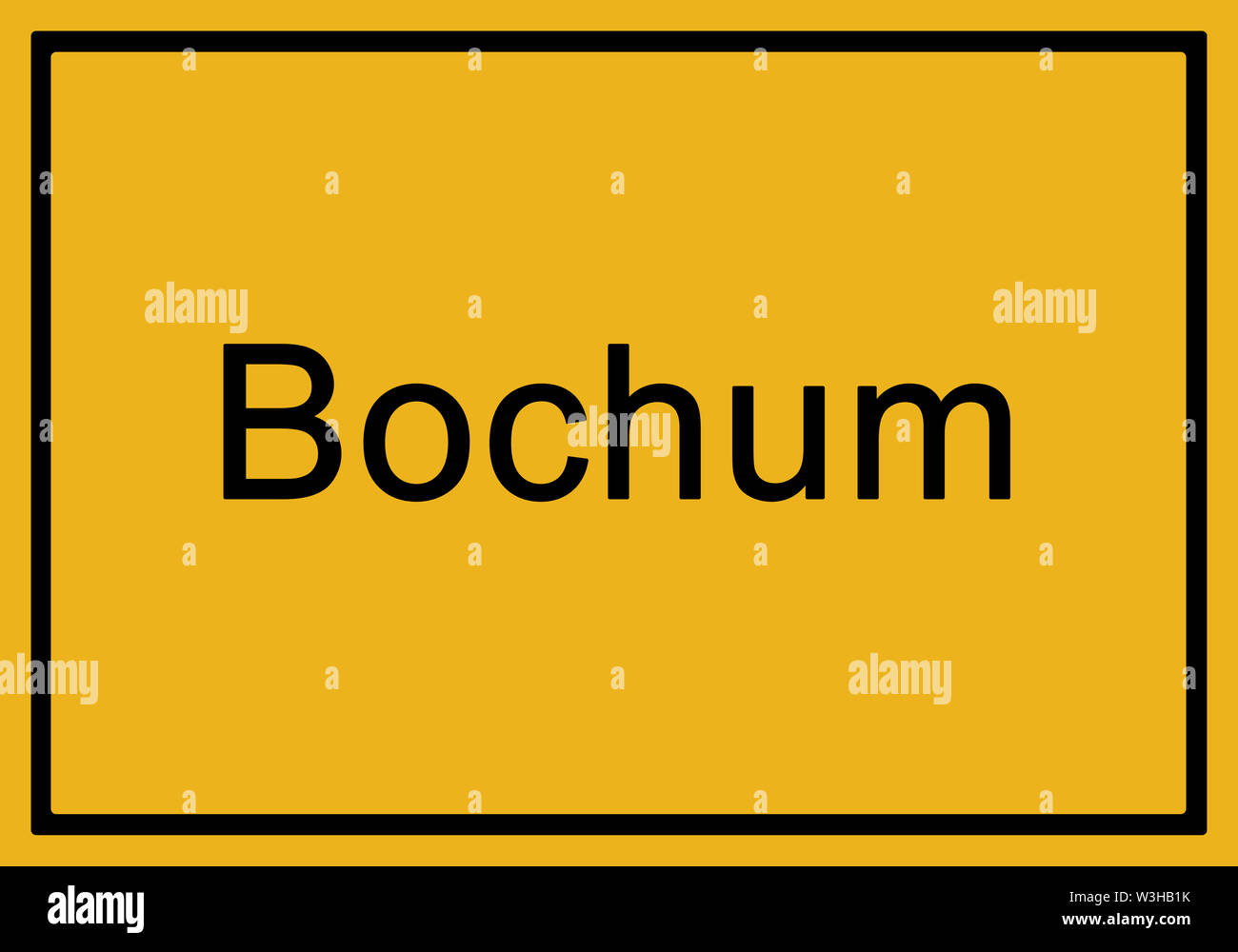 Typical german yellow city sign Bochum Stock Photo - Alamy