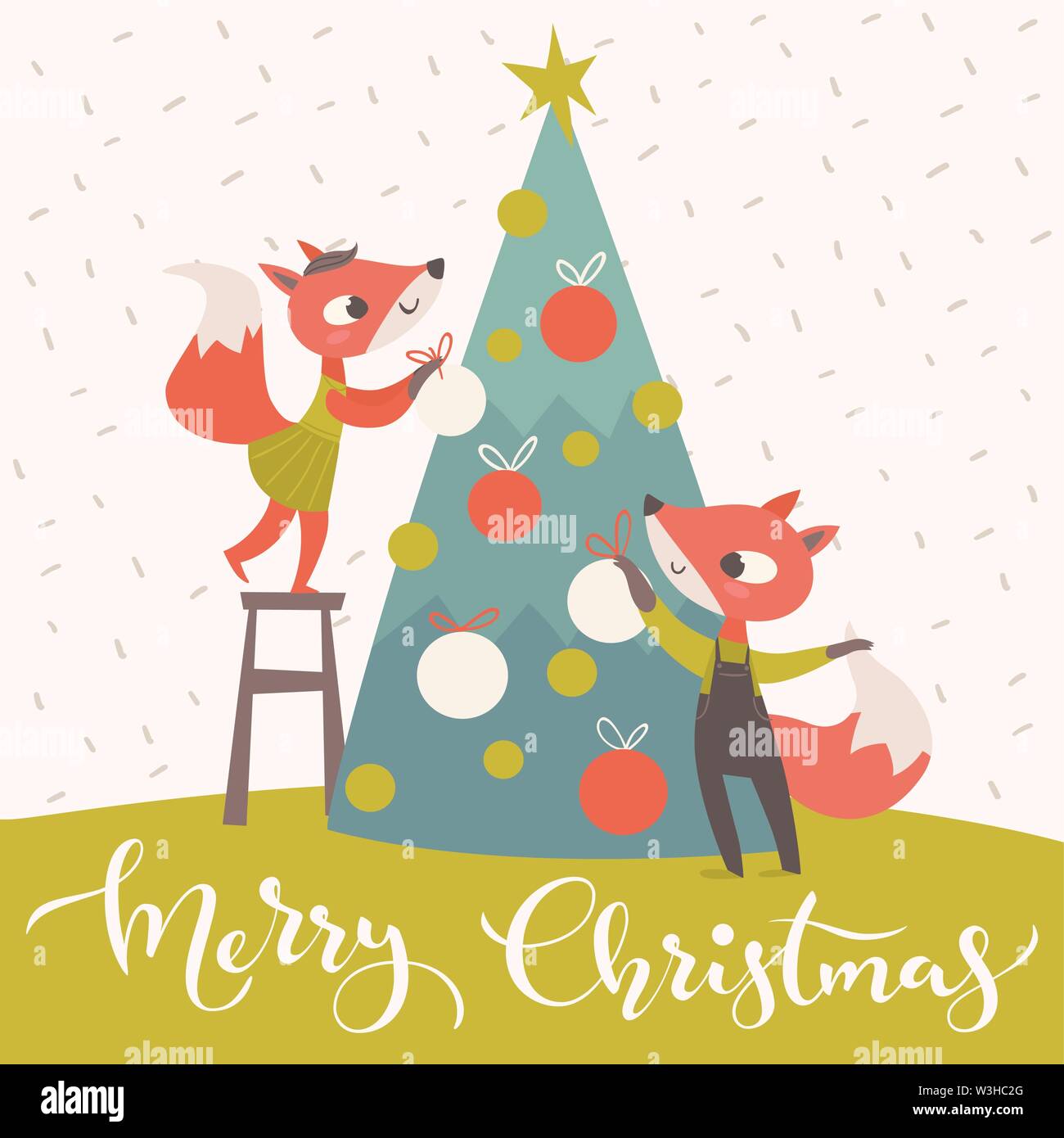 Decorating a tree Stock Vector Images - Alamy