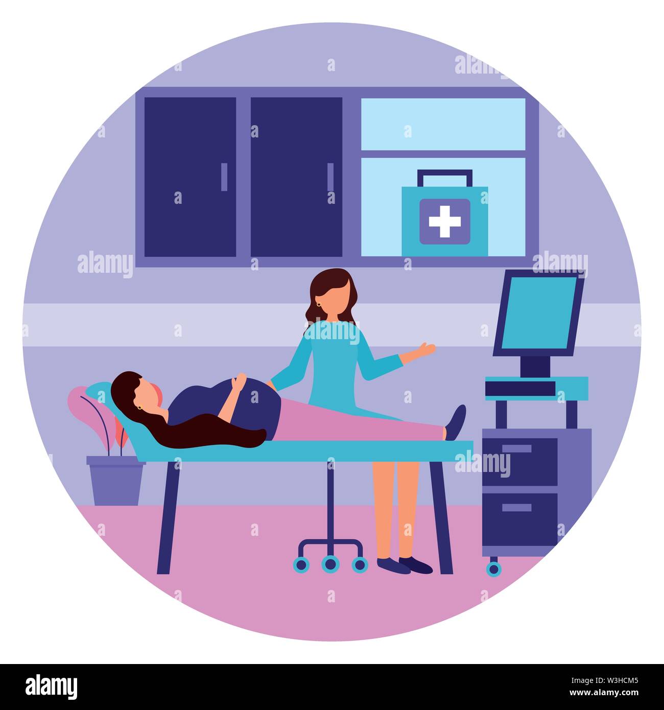 Pregnancy baby scan machine Stock Vector Images - Alamy