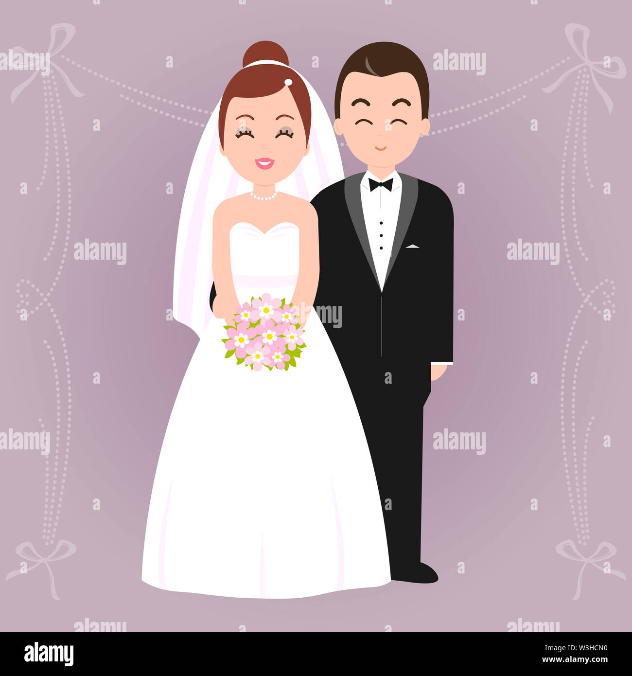 Bride and groom. Happy wedding couple, a man and a woman getting ...