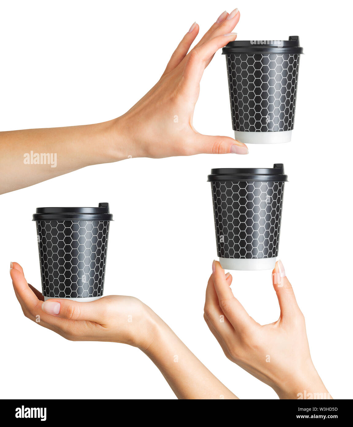 Woman hands holding cappuccino Cut Out Stock Images & Pictures - Alamy