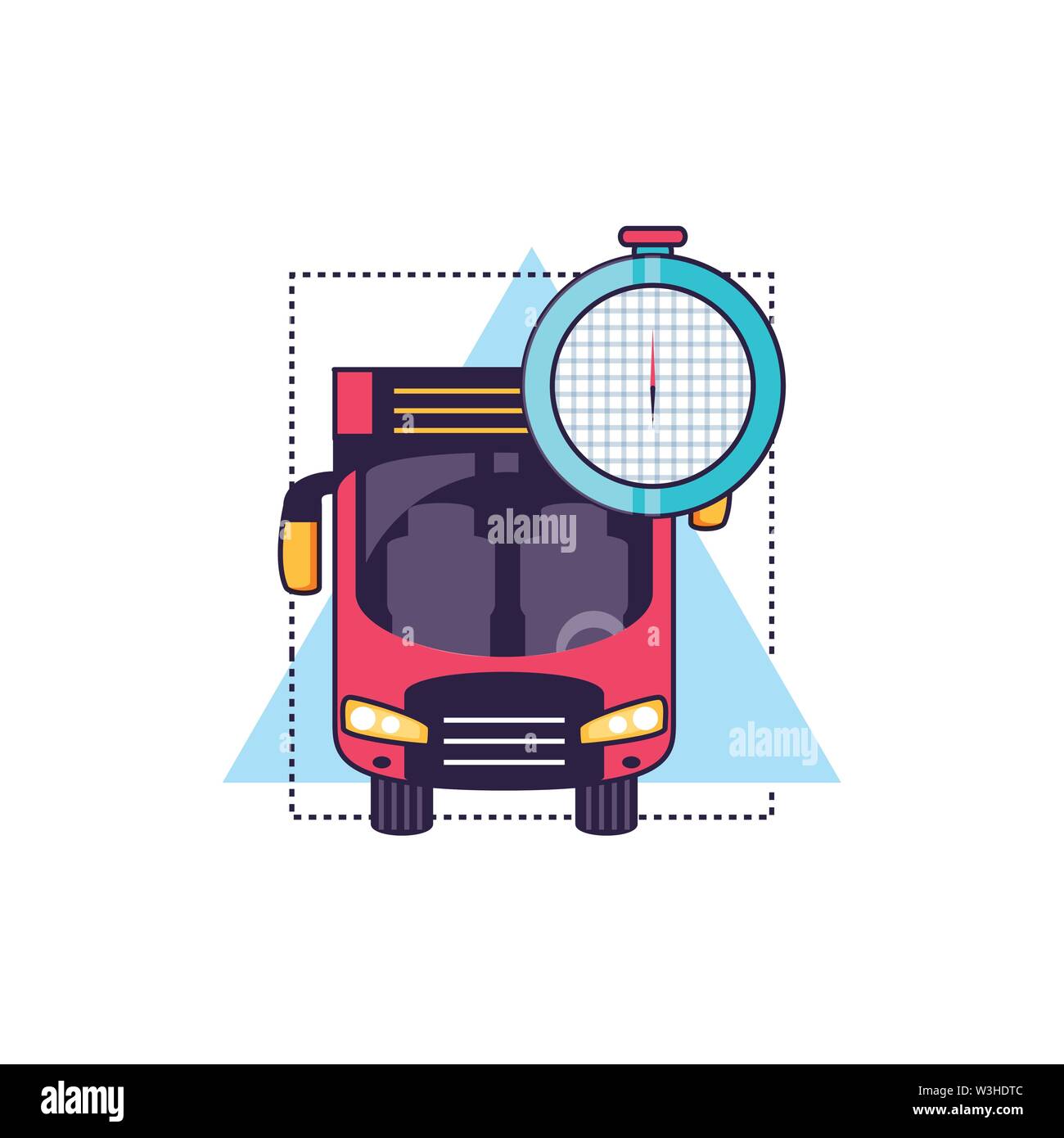 compass guide device with bus vector illustration design Stock Vector ...