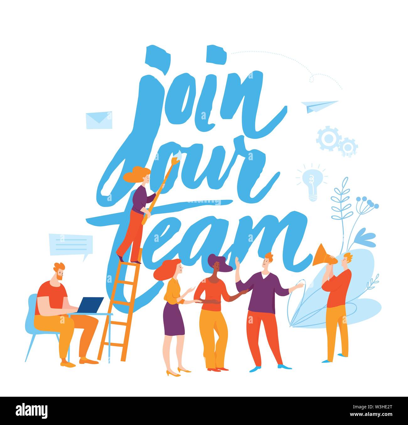 Vector job cocept illustration with people. Join our team Stock Vector ...