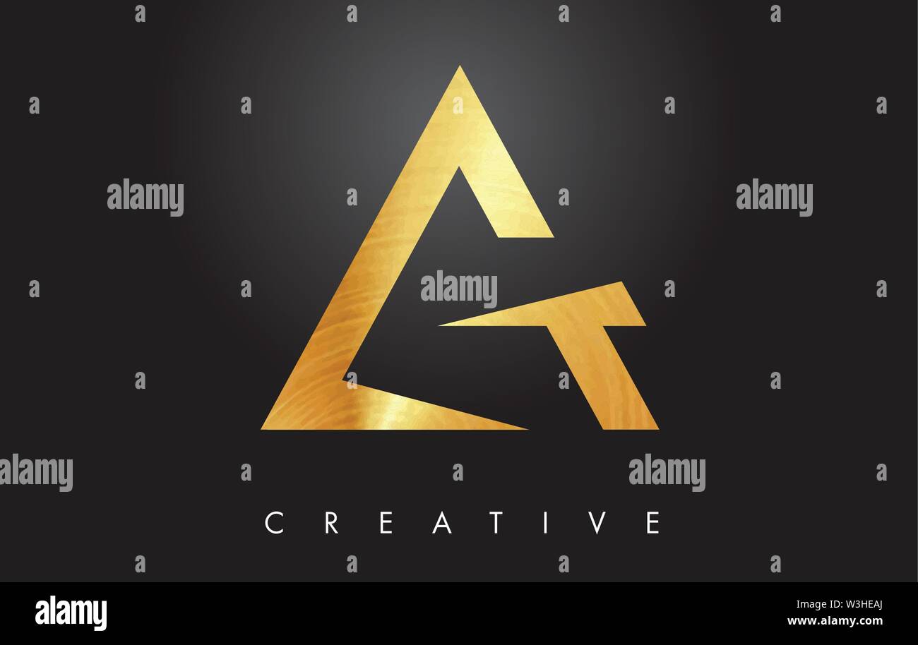 A Golden Letter Monogram Design Logo. Gold Letter A Icon Logo Vector ...