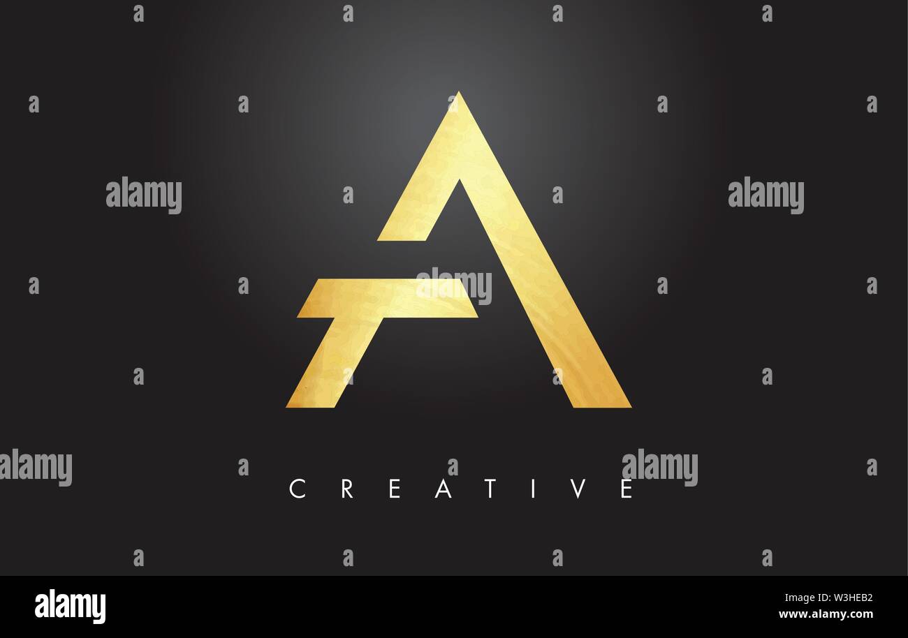 A Golden Letter Monogram Design Logo. Gold Letter A Icon Logo Vector ...