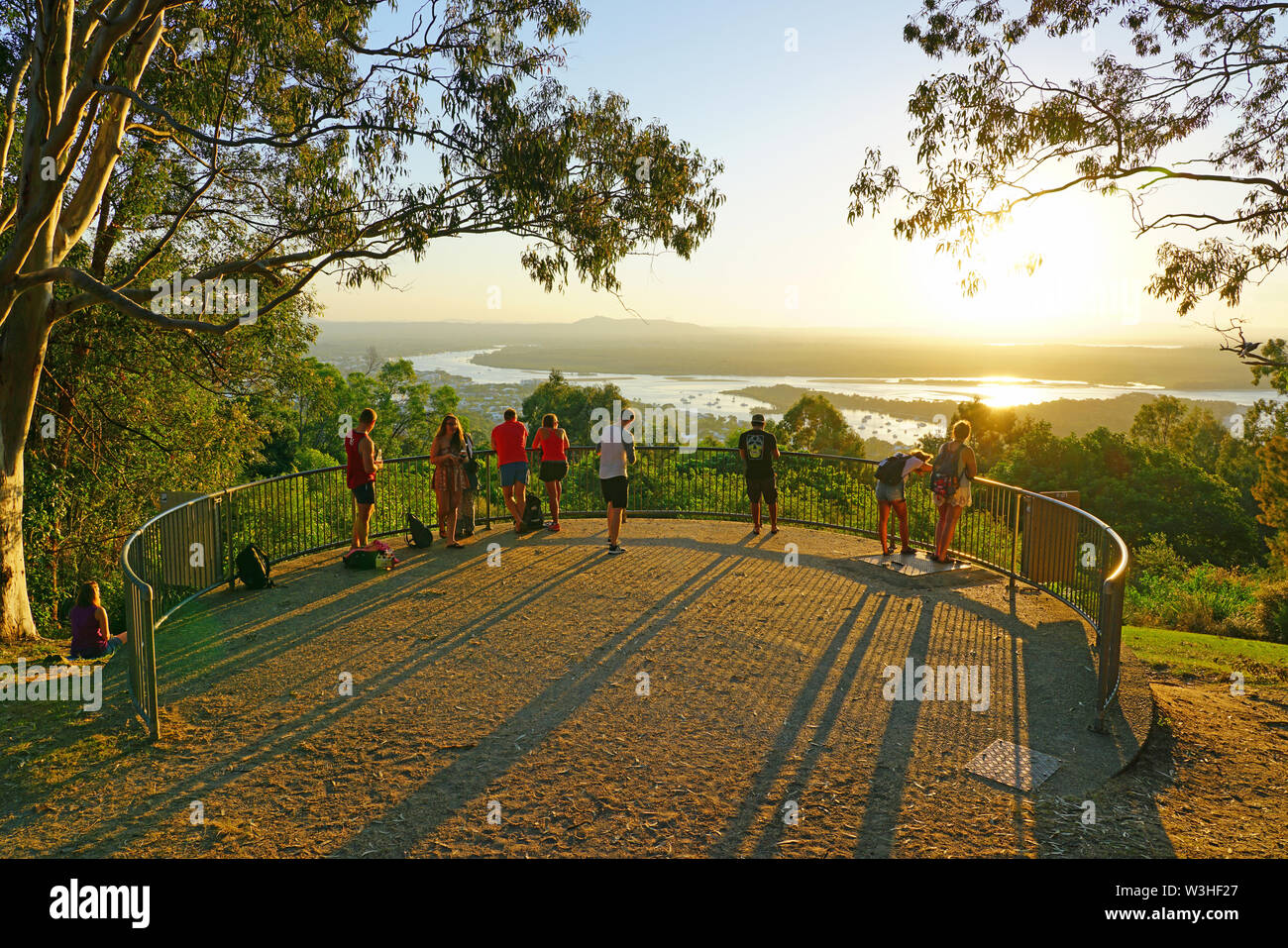 NOOSA, AUSTRALIA -26 JUL 2018- View of the town of Noosa from the Noosa ...