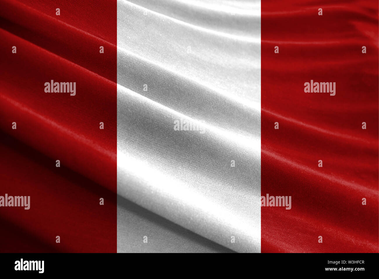 Realistic flag of Peru on the wavy surface of fabric Stock Photo - Alamy