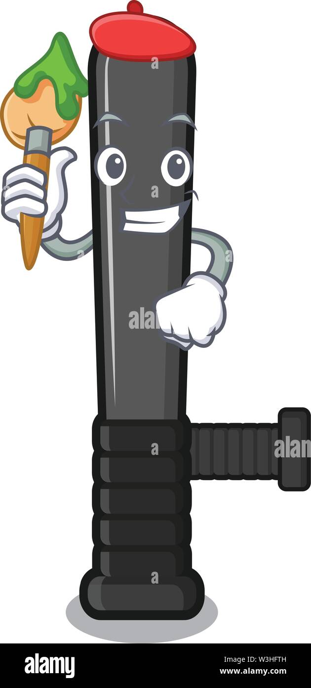 Artist police baton isolated with the character Stock Vector Image ...