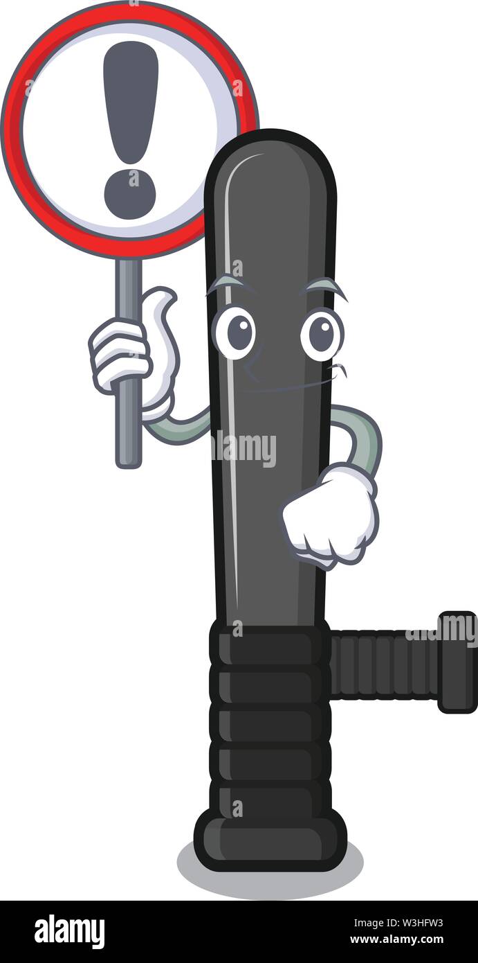 With sign police baton isolated with the character Stock Vector Image ...