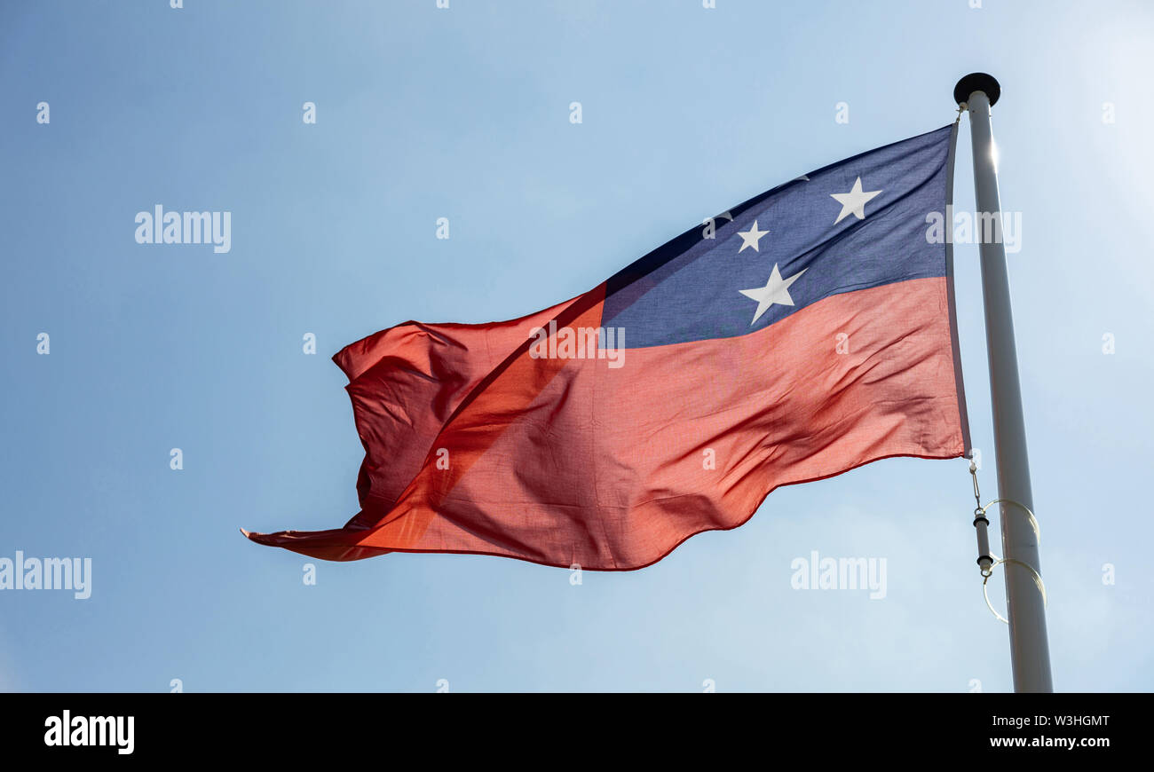 Samoa waving flag hi-res stock photography and images - Alamy