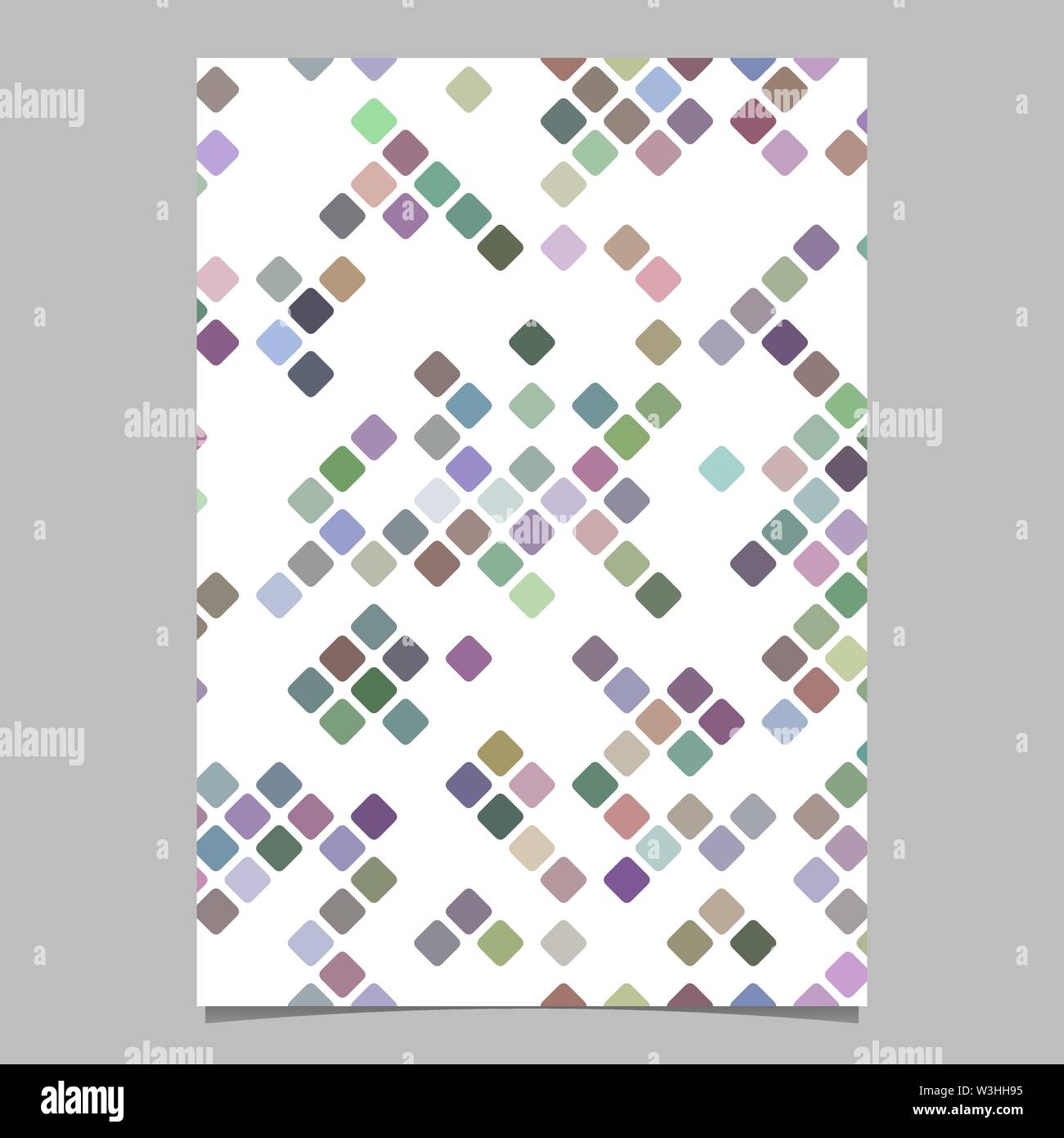 Colorful Abstract Geometrical Rounded Square Mosaic Pattern Page