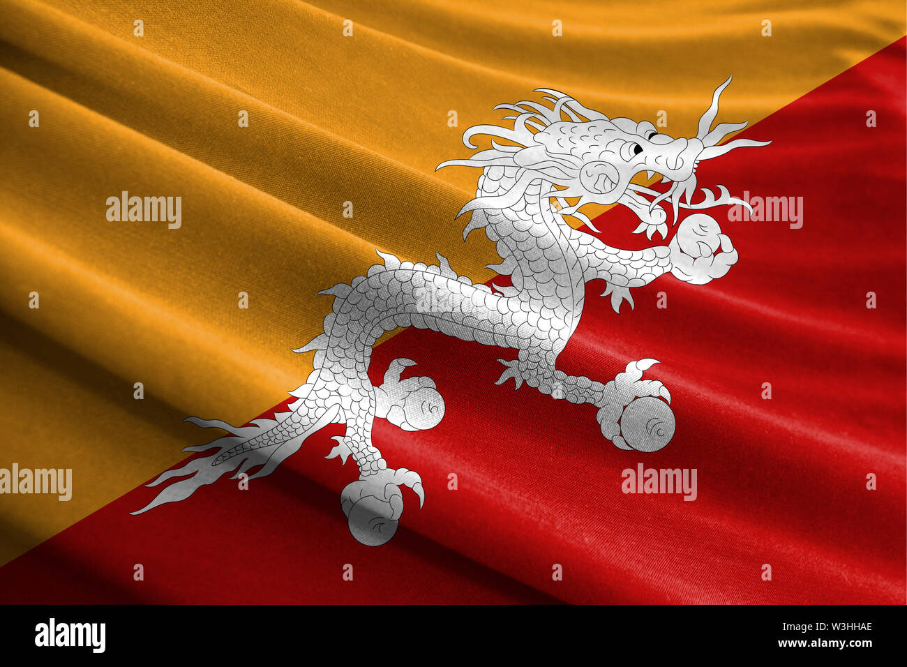 Realistic flag of Butane on the wavy surface of fabric Stock Photo - Alamy