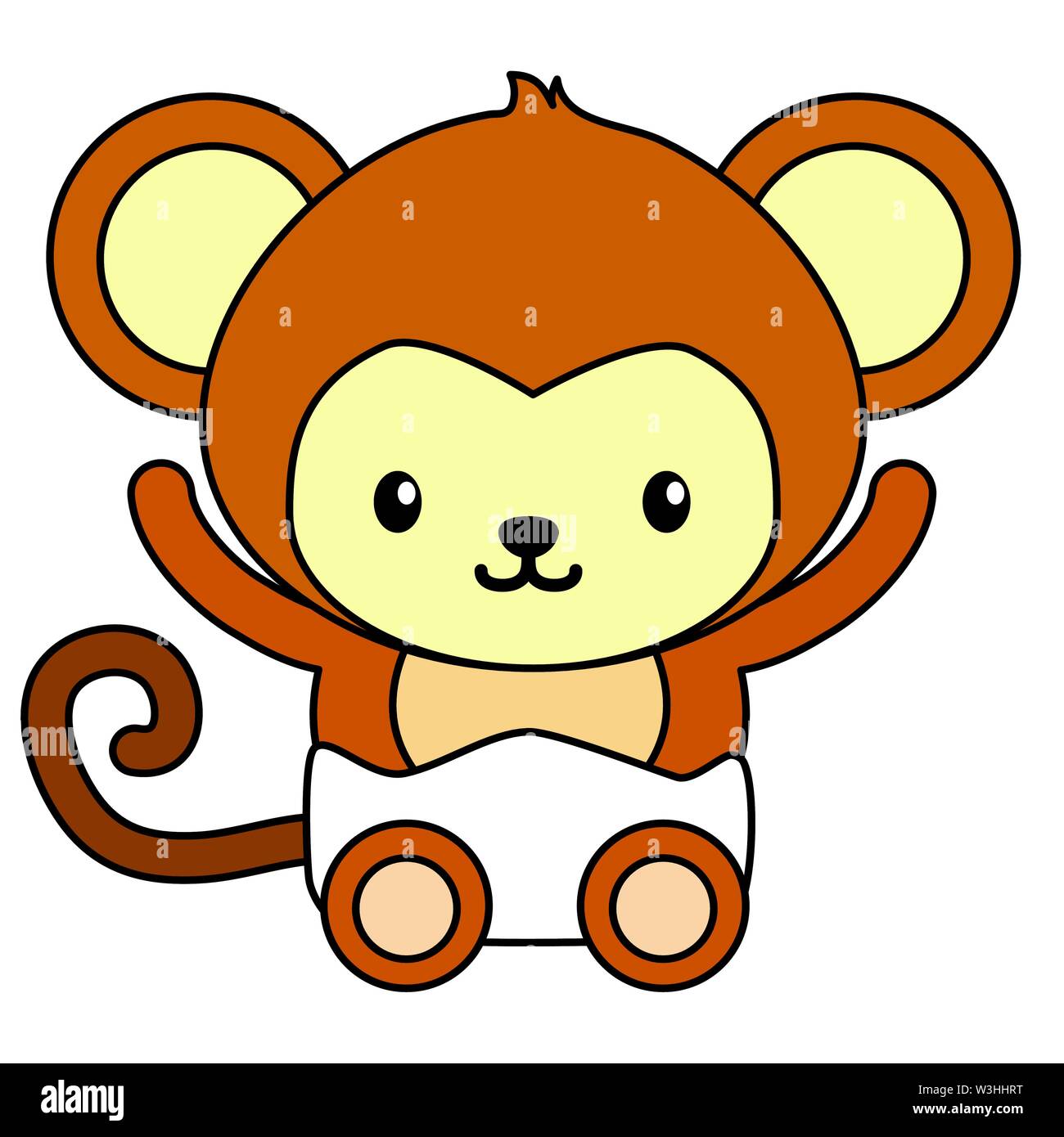 cute little monkey baby character Stock Vector Image & Art - Alamy