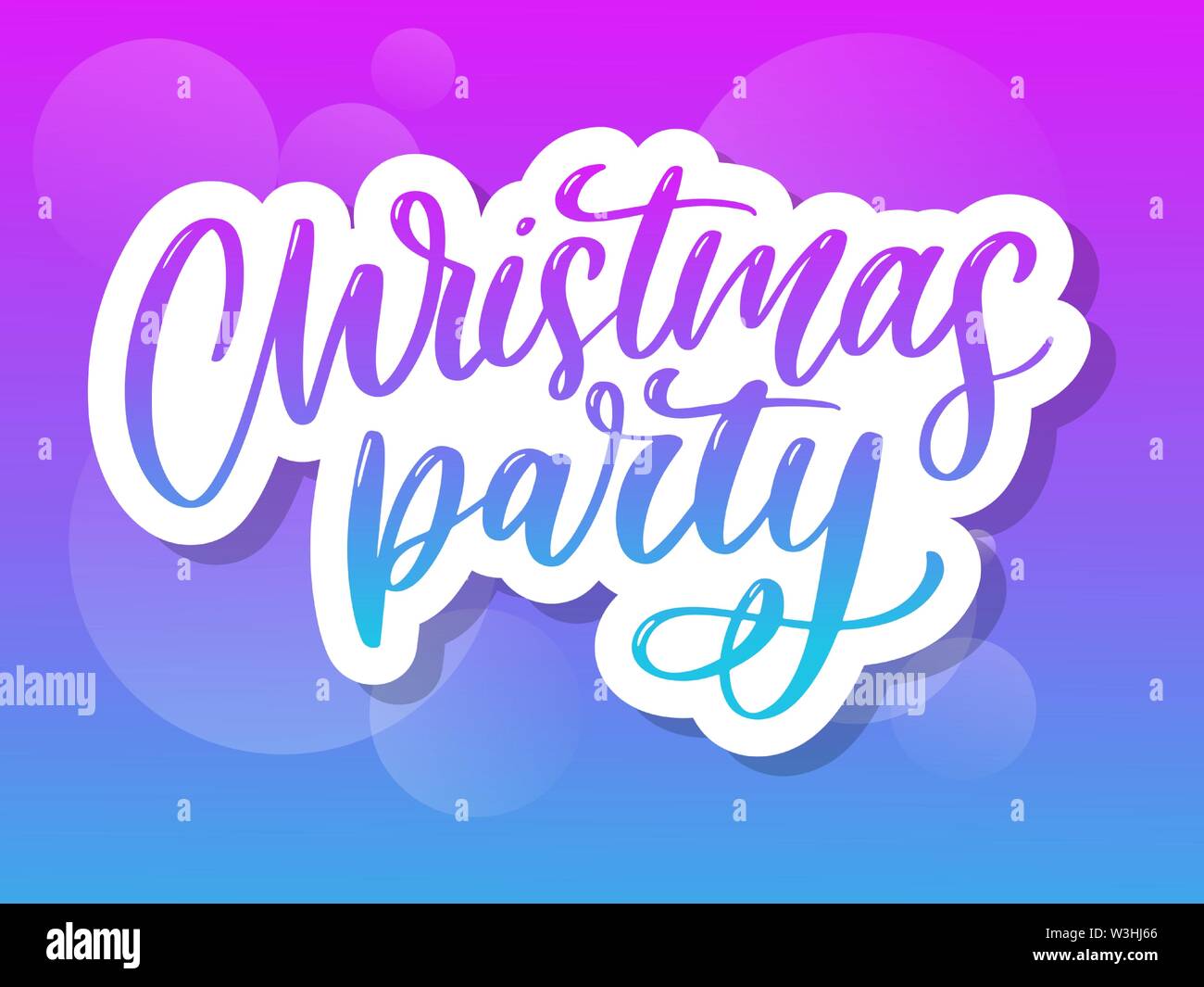 Christmas party poster template. Hand written lettering Stock Vector ...
