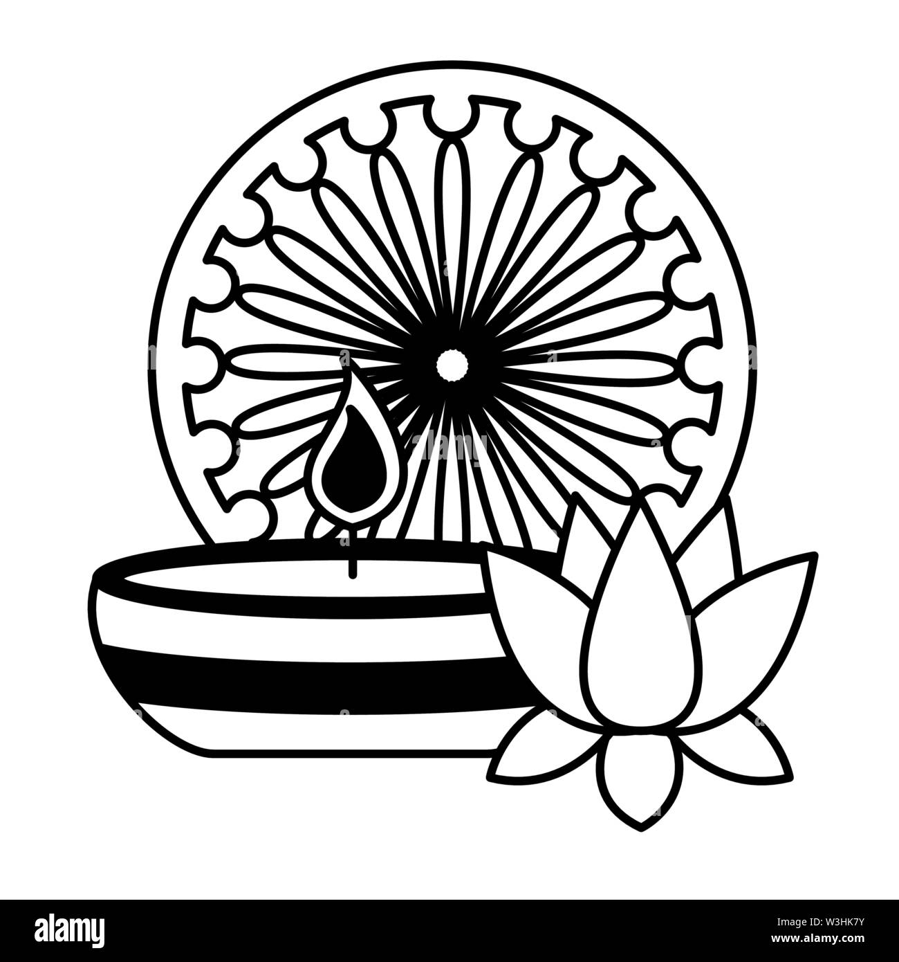 Indian Lotus Flower Drawing
