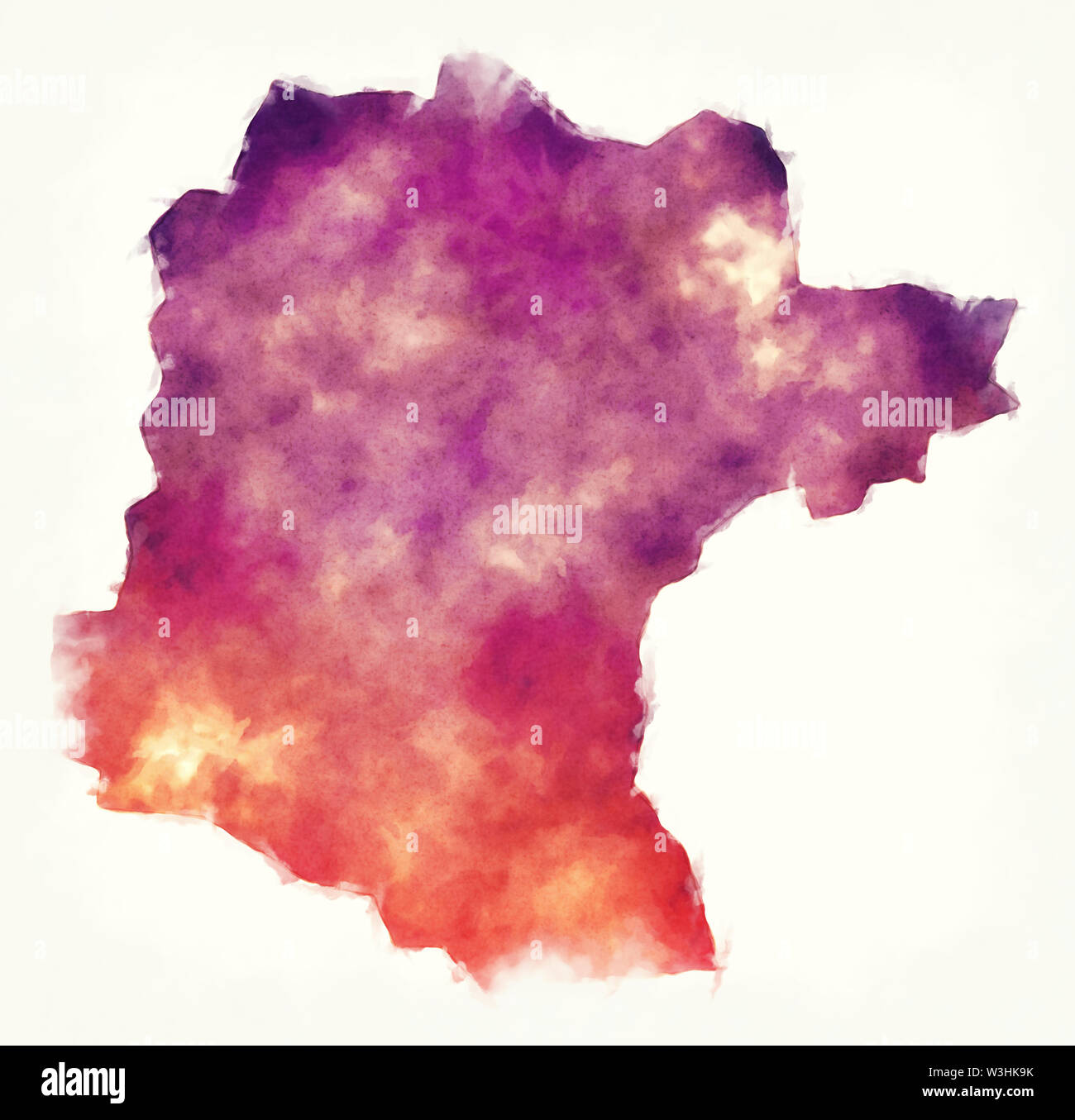 Santiago Rodriguez province watercolor map of the Dominican Republic ...