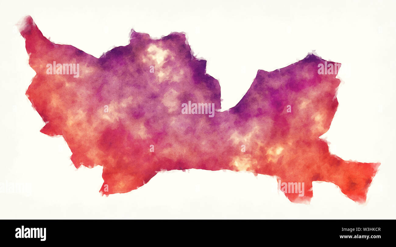 Distrito Nacional province watercolor map of the Dominican Republic ...
