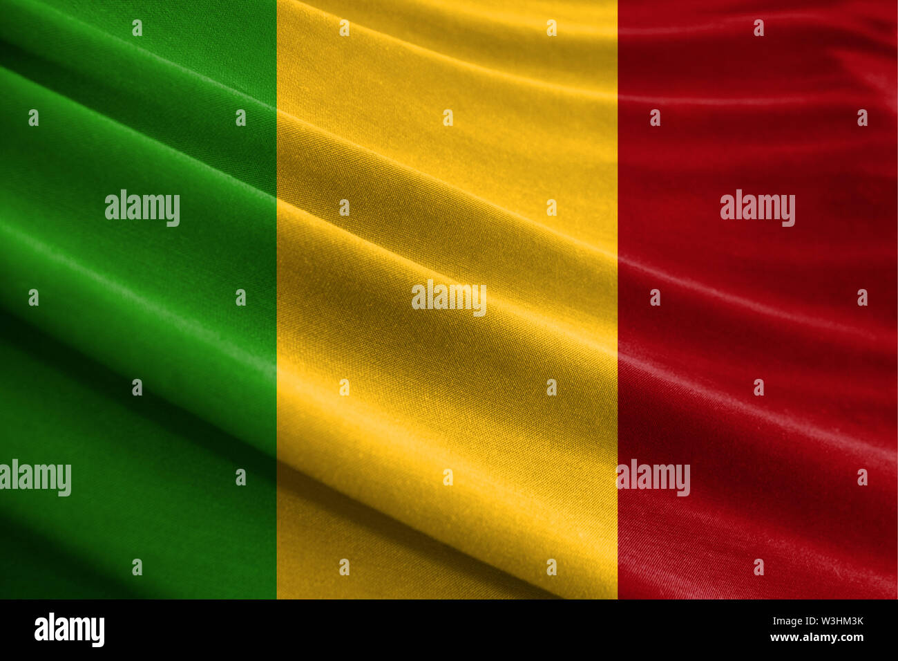 Realistic flag of Mali on the wavy surface of fabric Stock Photo - Alamy
