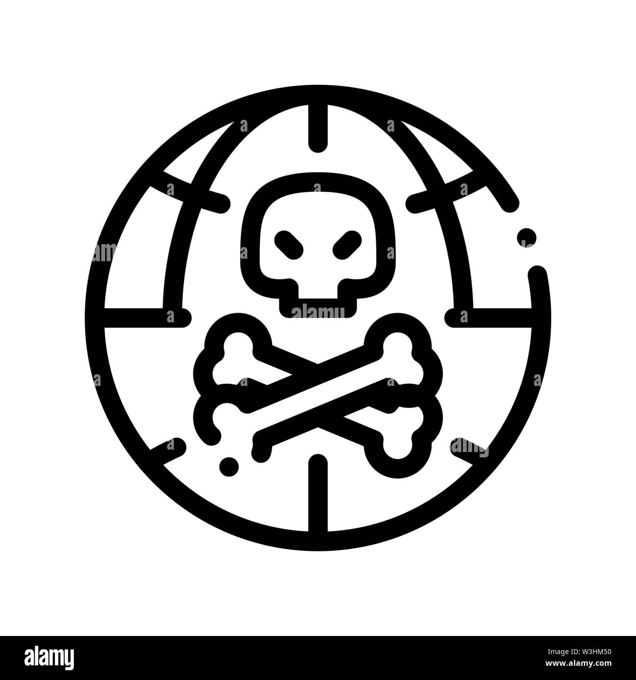 Raw Head And Bloody Bones Vector Thin Line Icon Stock Vector Image ...