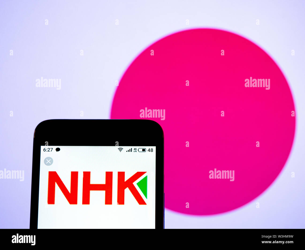 In this photo illustration the NHK Spring Co., Ltd. logo is seen ...