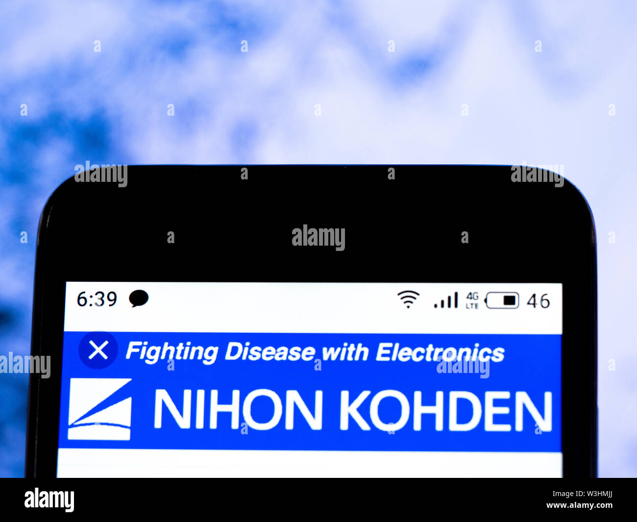 In this photo illustration the Nihon Kohden logo is seen displayed on a ...