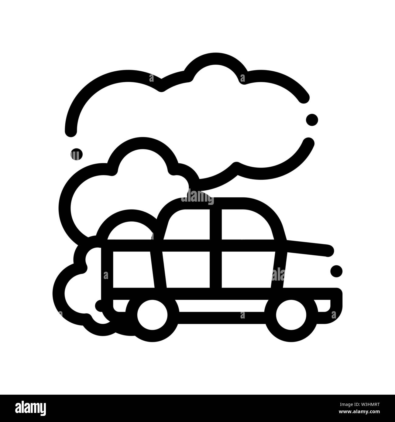 Car Co2 Carbonic Oxide Air Vector Thin Line Icon Stock Vector Image ...