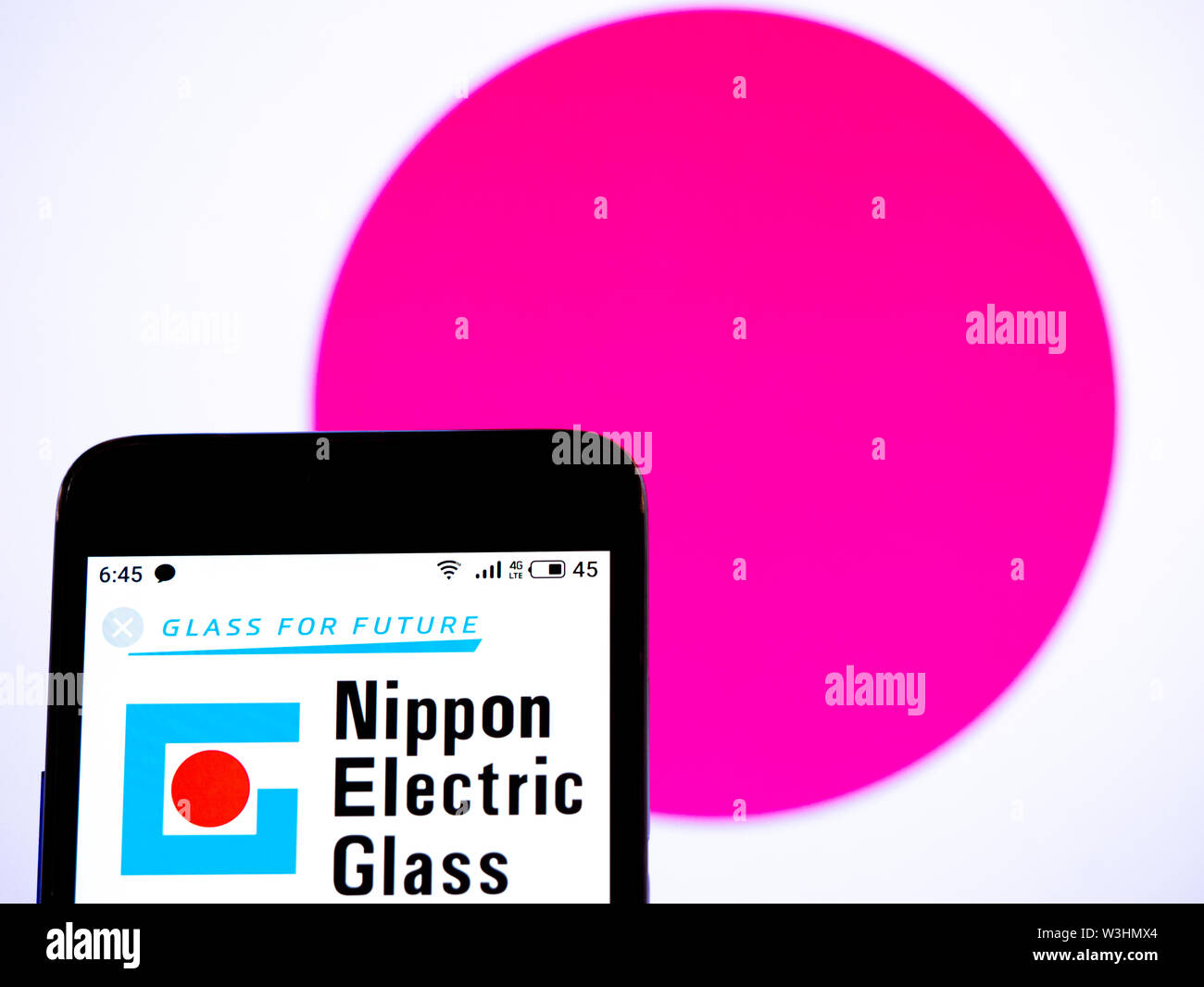 In this photo illustration the Nippon Electric Glass Co., Ltd. logo is ...