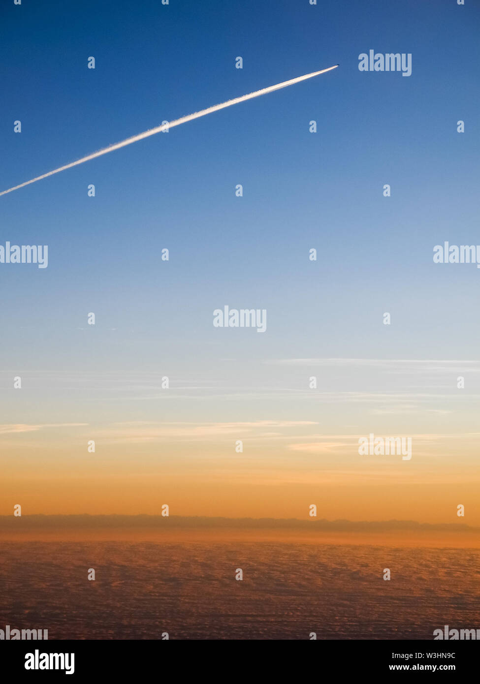 Aerial view of sunset and clouds over Europe Stock Photo - Alamy