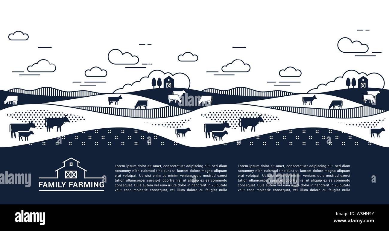 Vector template, banner or first screen for a landing page with place ...