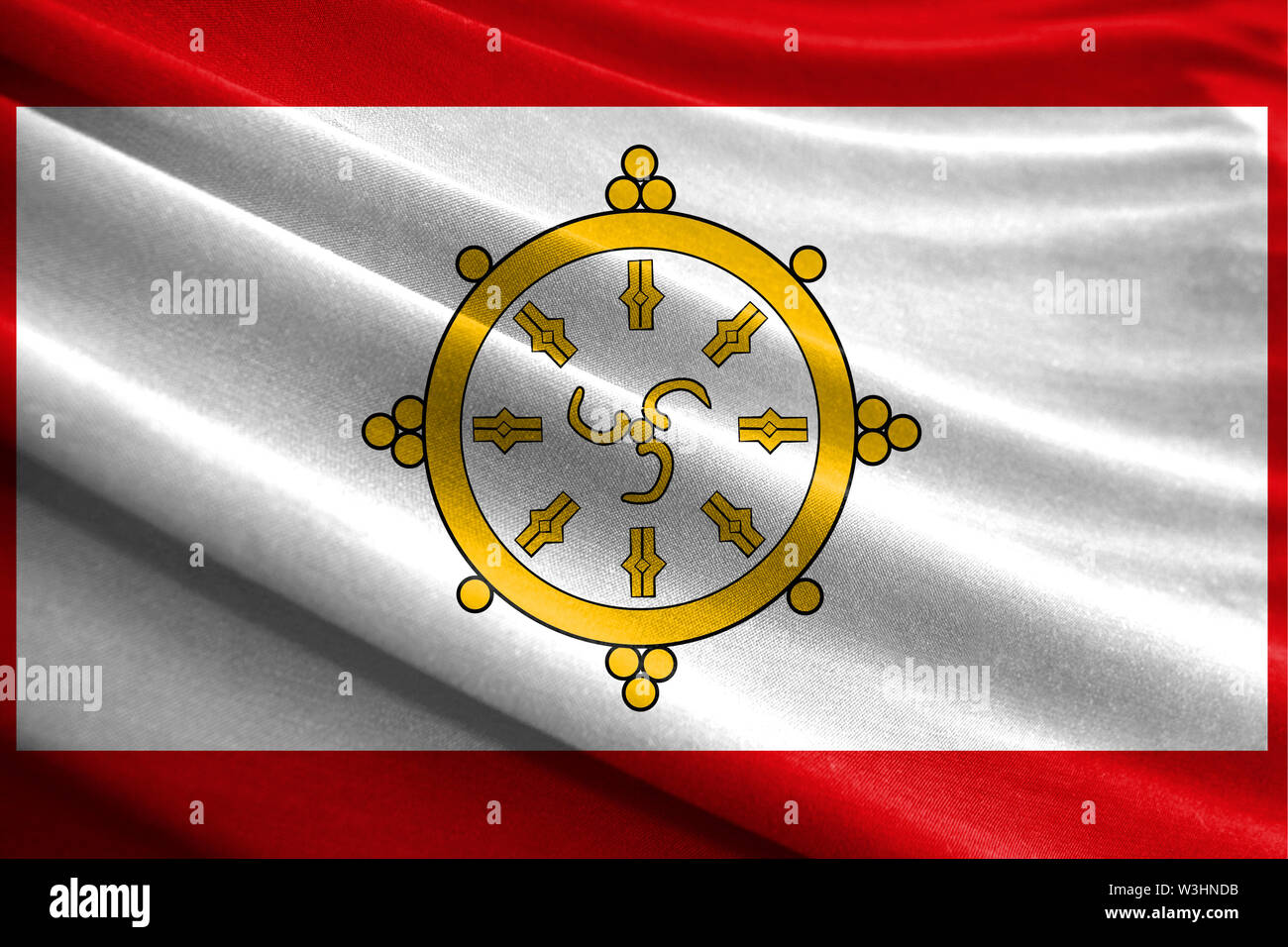Realistic flag of Sikkim on the wavy surface of fabric Stock Photo - Alamy