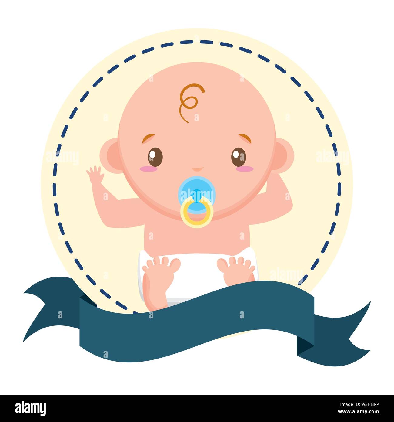 boy with pacifier sticker baby shower Stock Vector Image & Art - Alamy