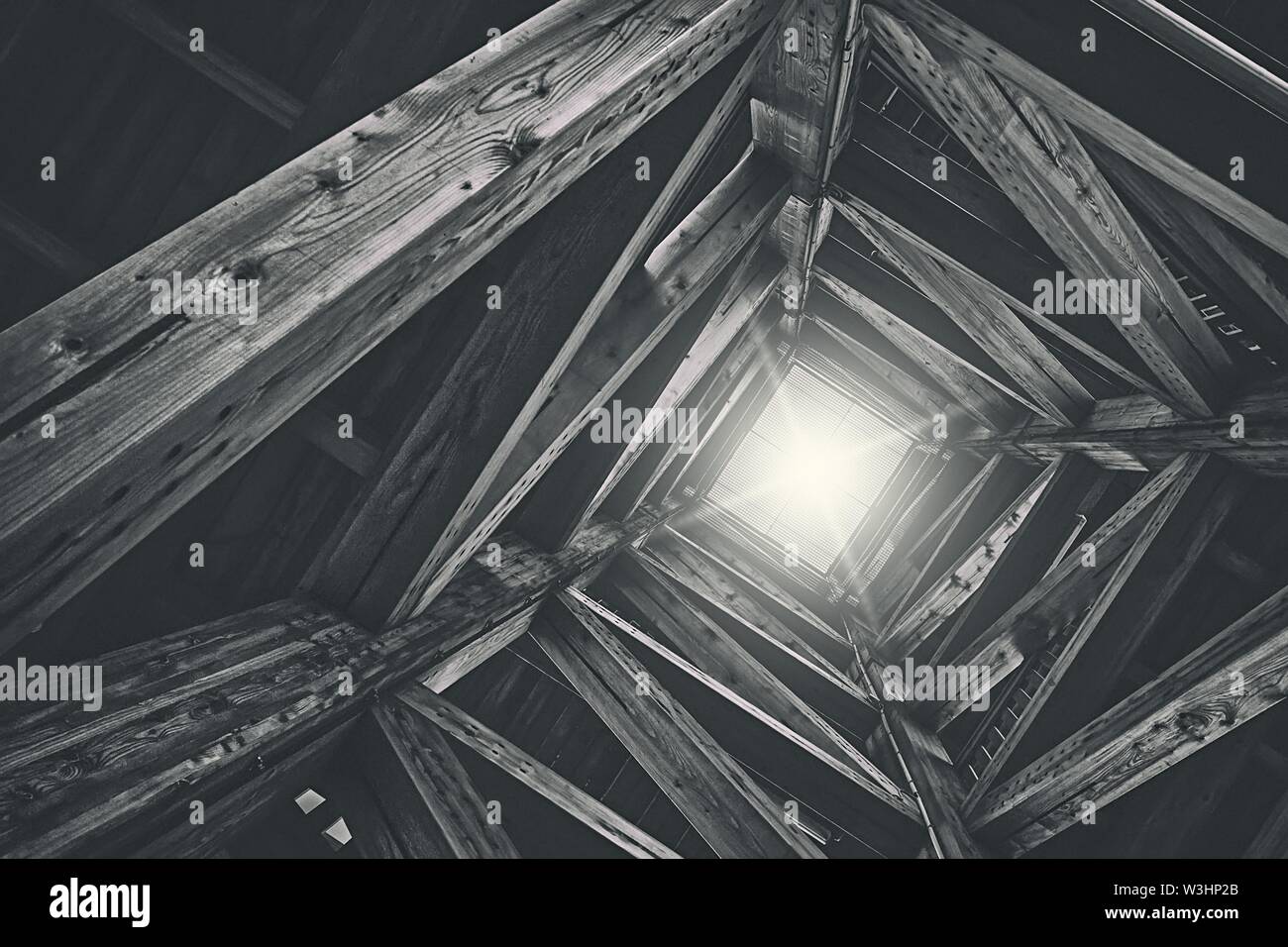 Complex wooden structure platform in Linz, Austria, known as ...