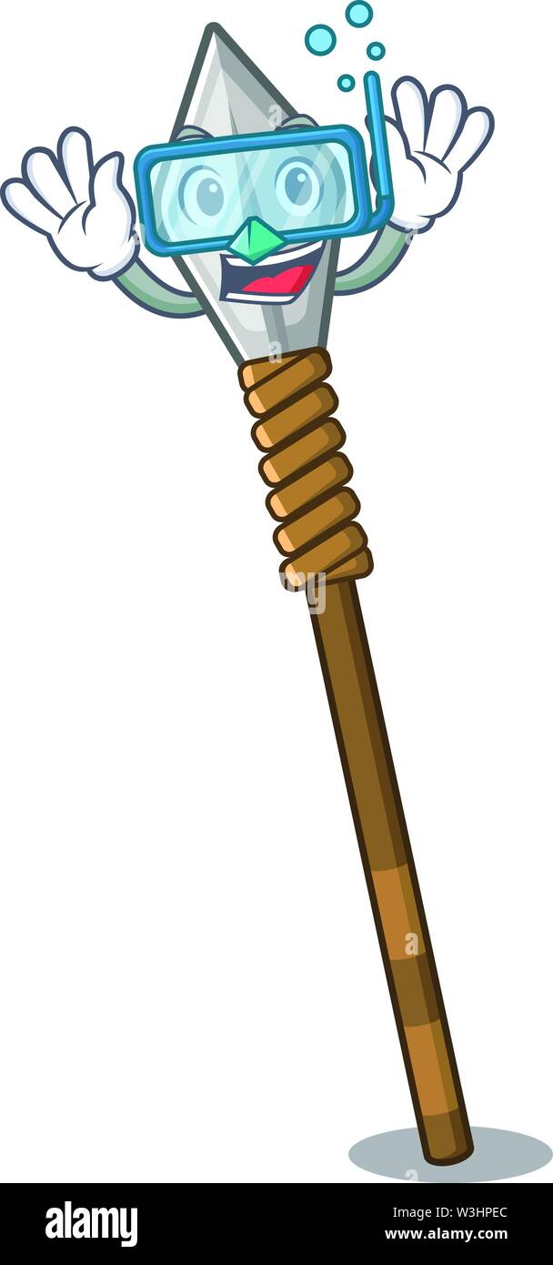 Diving spear is placed character goods cupboard Stock Vector Image ...