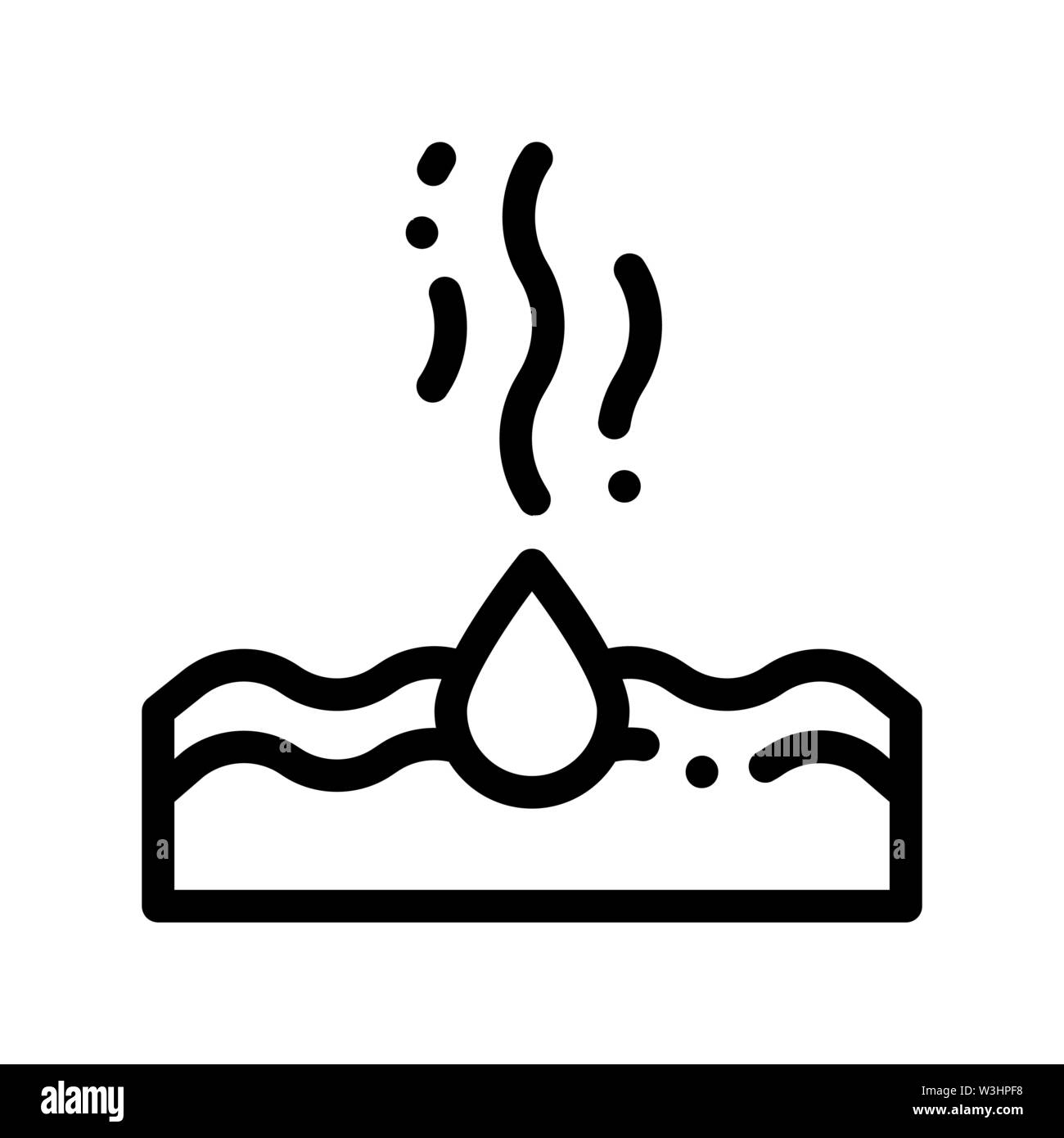 Drop Water Dripping In Sea Vector Thin Line Icon Stock Vector Image ...