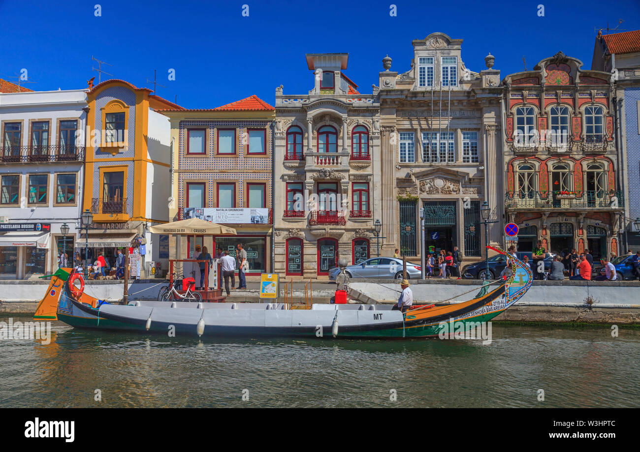 Typical boats in Aveiro Stock Photo - Alamy