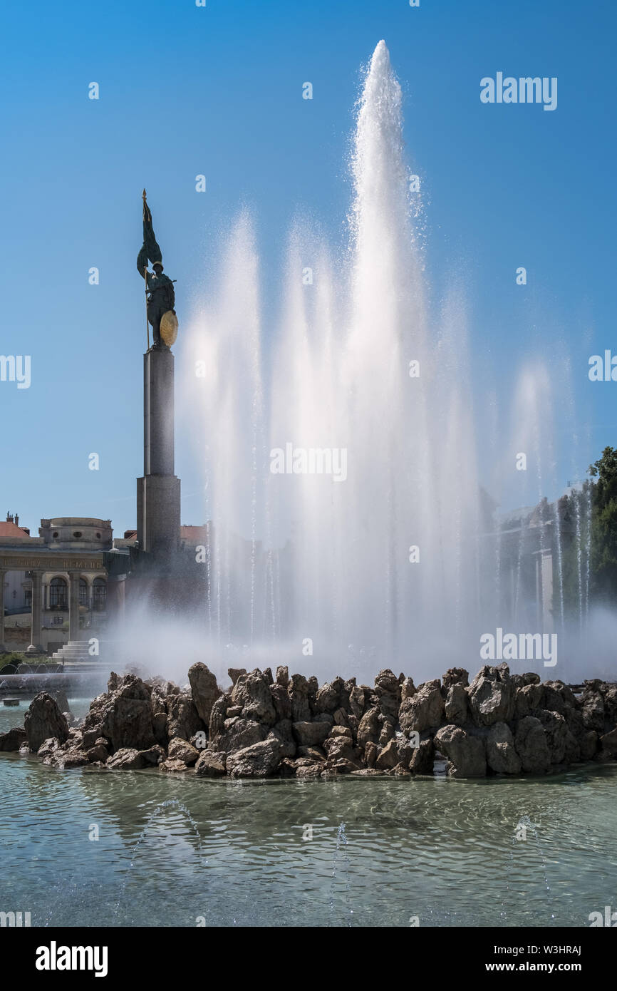 Water fountain at Heroes' Monument of the Red Army, commemorating ...