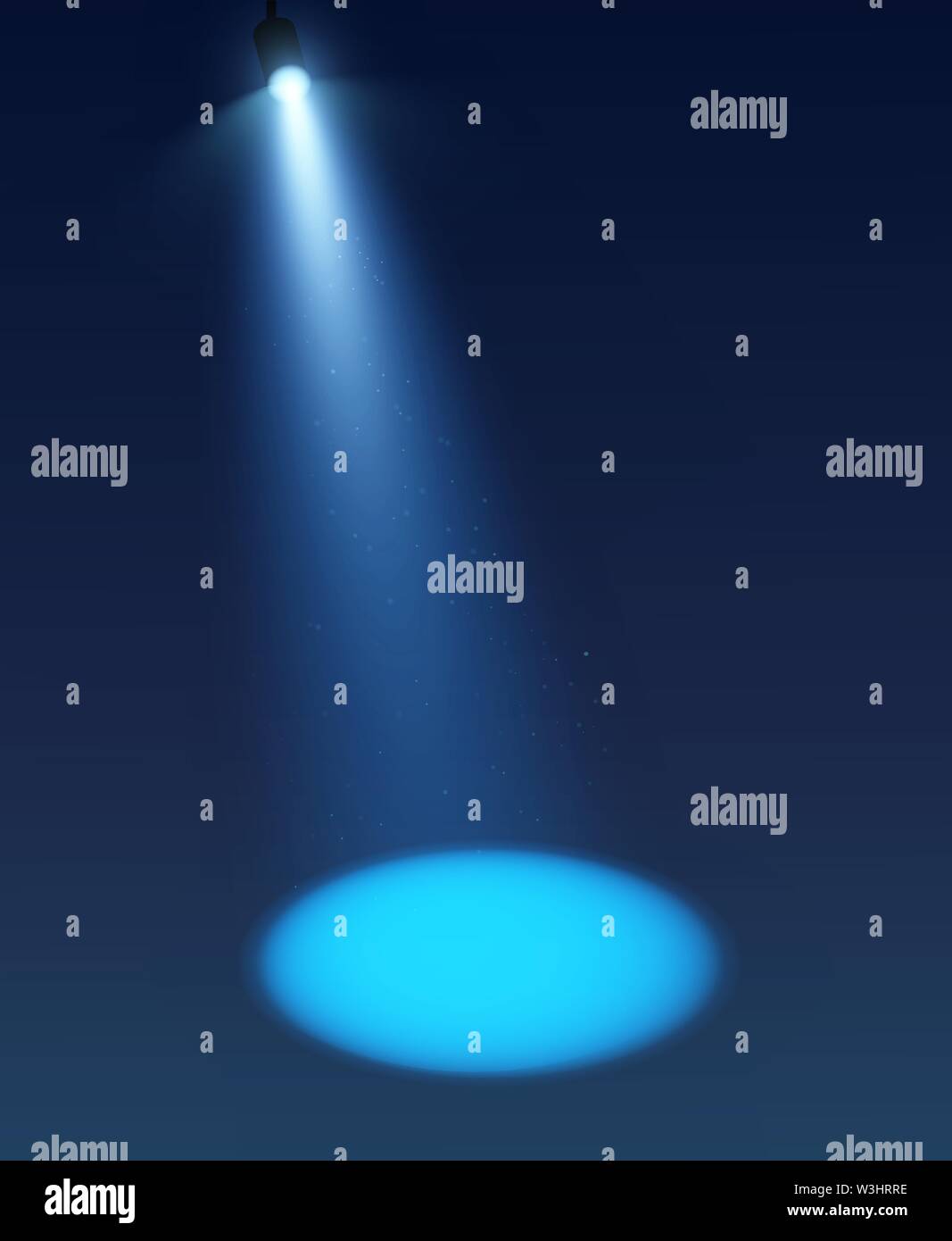 Realistic spotlights with blue light shining stage vector. studio ...
