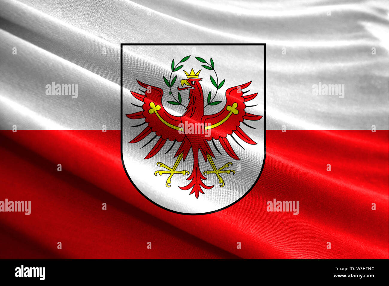 Realistic flag of Tyrol on the wavy surface of fabric Stock Photo - Alamy