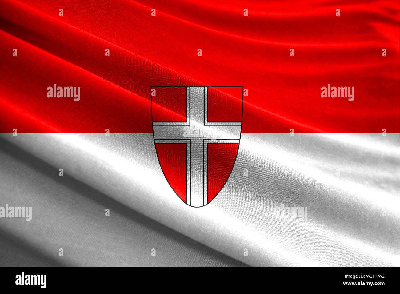 Realistic flag of Vienna on the wavy surface of fabric Stock Photo - Alamy