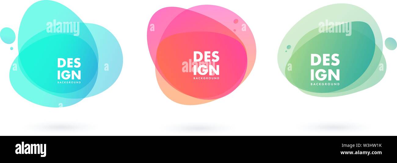 Set of abstract modern graphic elements. Dynamical colored forms and ...