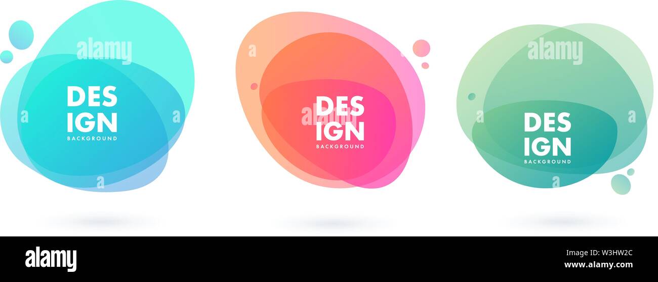 Set of abstract modern graphic elements. Dynamical colored forms and ...