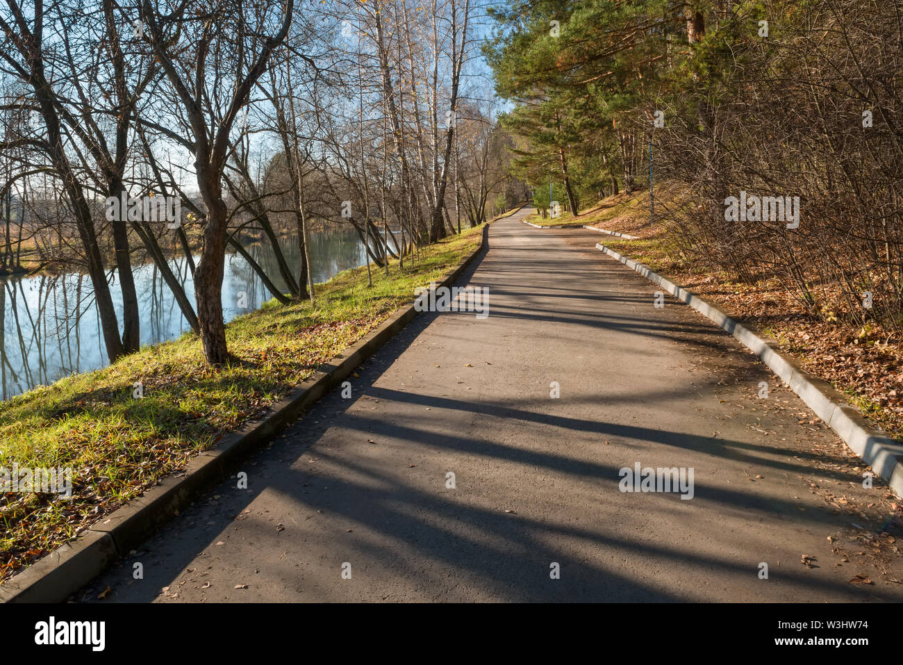 Embankment of the river in the autumn afternoon Stock Photo - Alamy