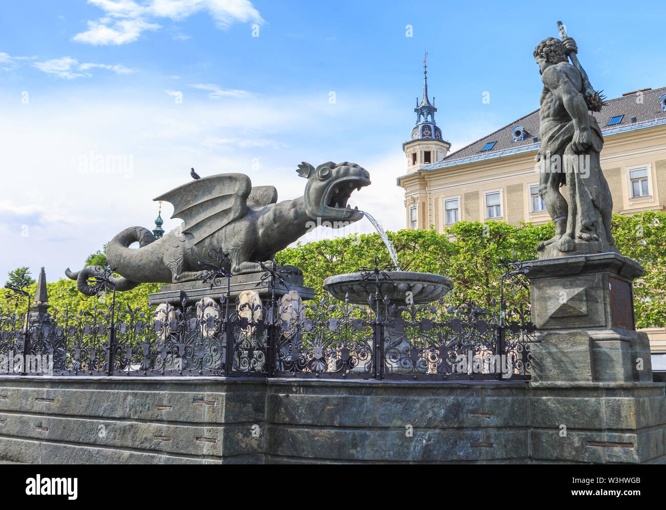 Klagenfurt Austria dragon monument landmark Stock Photo - Alamy